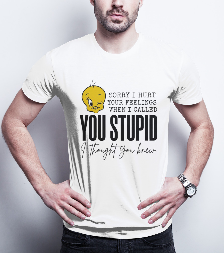 Sorry I Hurt Your Feelings When I Called You Stupid Tweety Bird I Thought You Knew T-Shirt