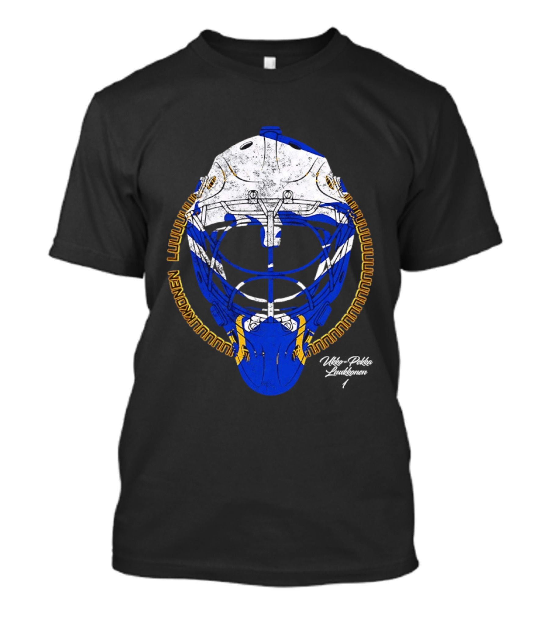 Buffalo Sabres Ukko Pekka Luukkonen Hockey Helmet NHL 2026 T-Shirt