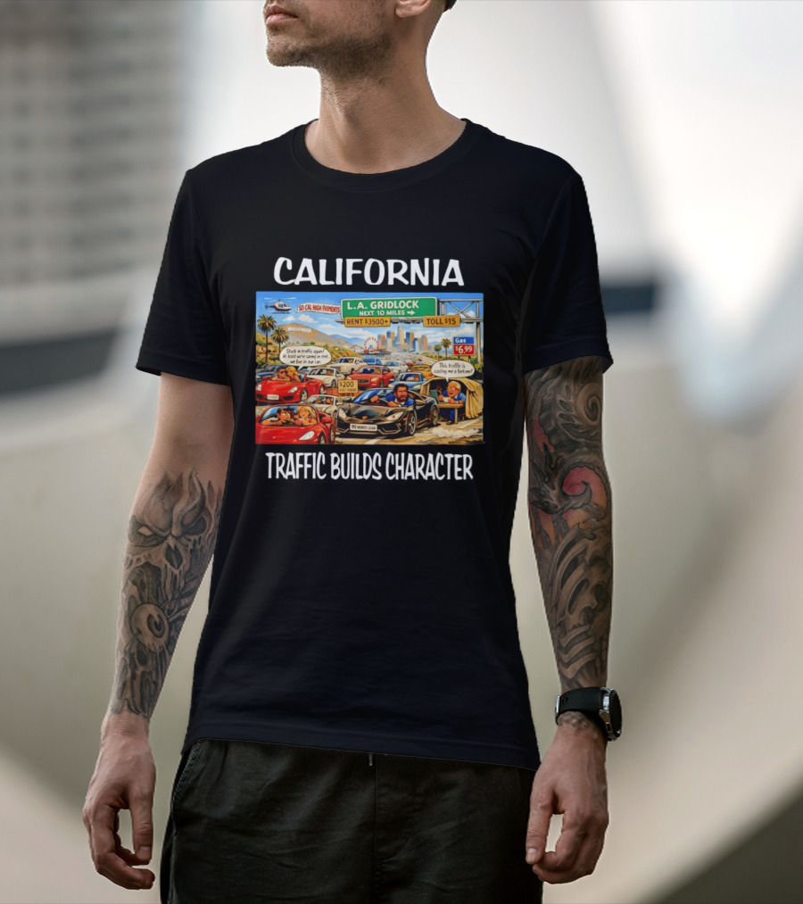 California L.A. Gridlock Hollywood Traffic Adventure T-Shirt