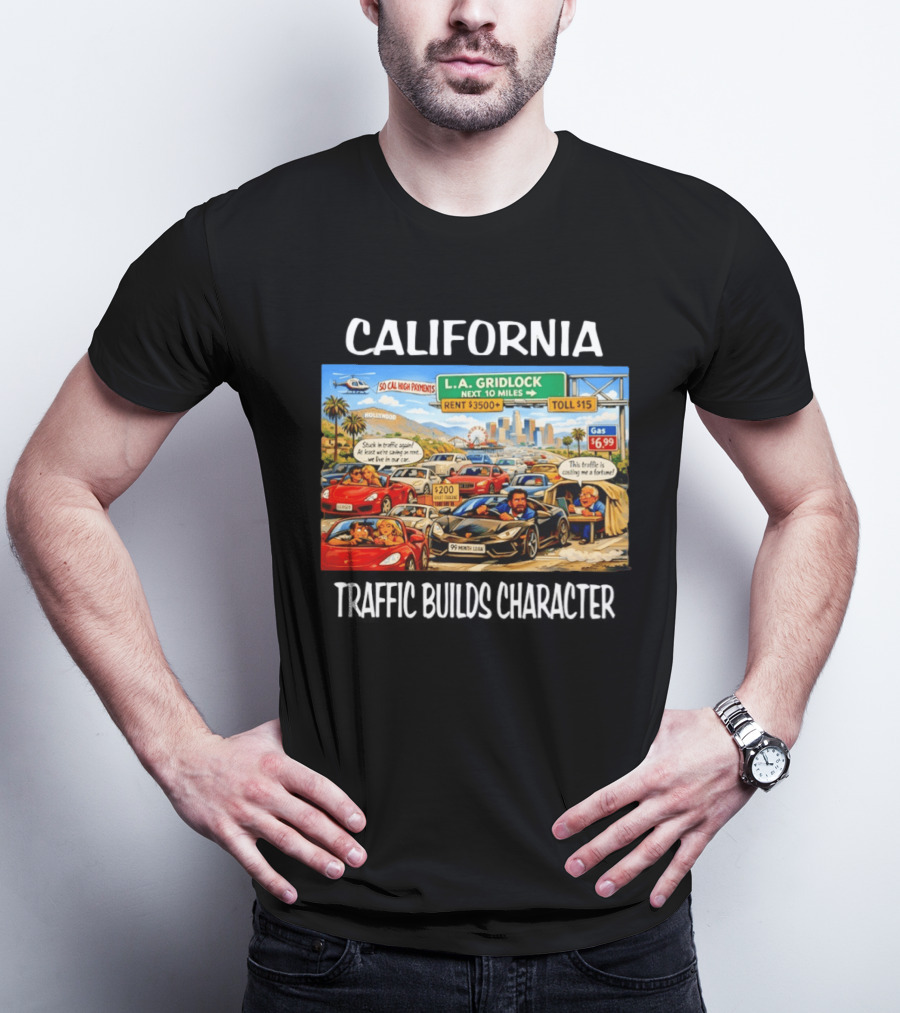 California L.A. Gridlock Hollywood Traffic Adventure T-Shirt