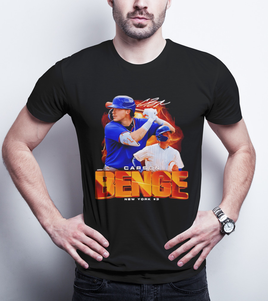 Carson Benge New York Mets NYM Baseball Collage T-Shirt