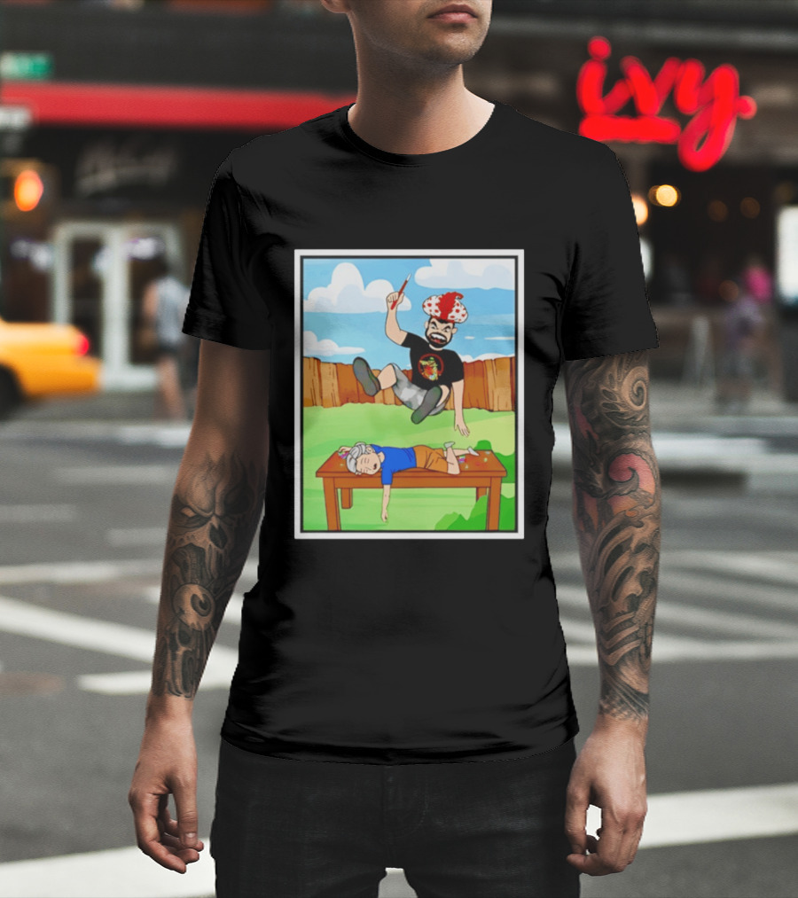 Super Sabu SuperHumman Backyard Wrestling Comic Style Action T-Shirt