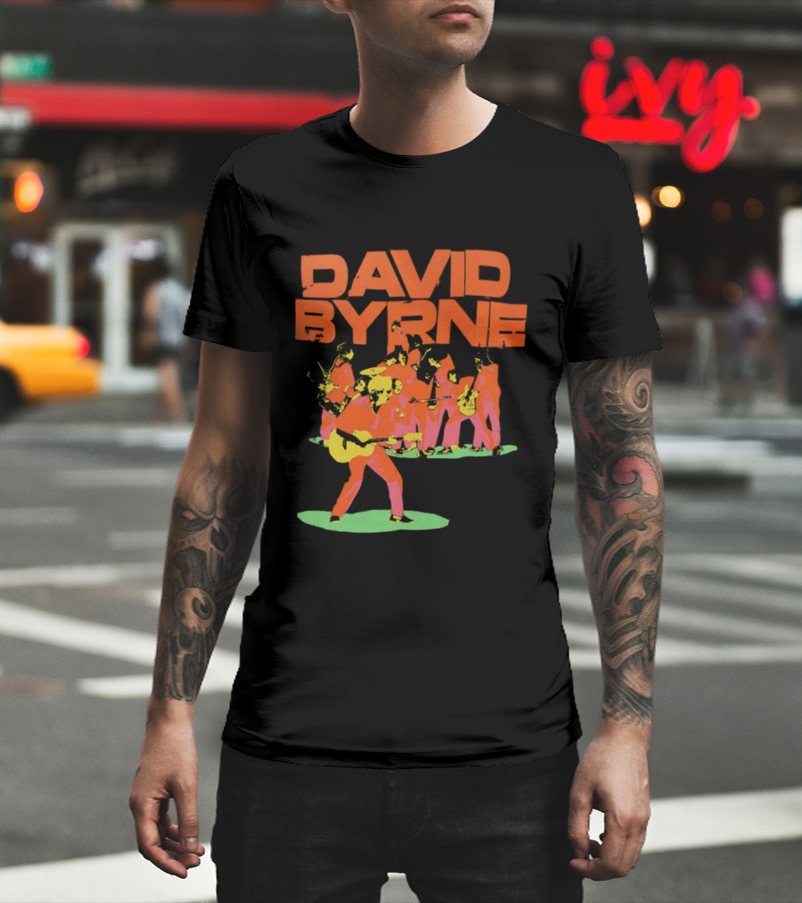 David Byrne Colorful Psychedelic Performance T-Shirt