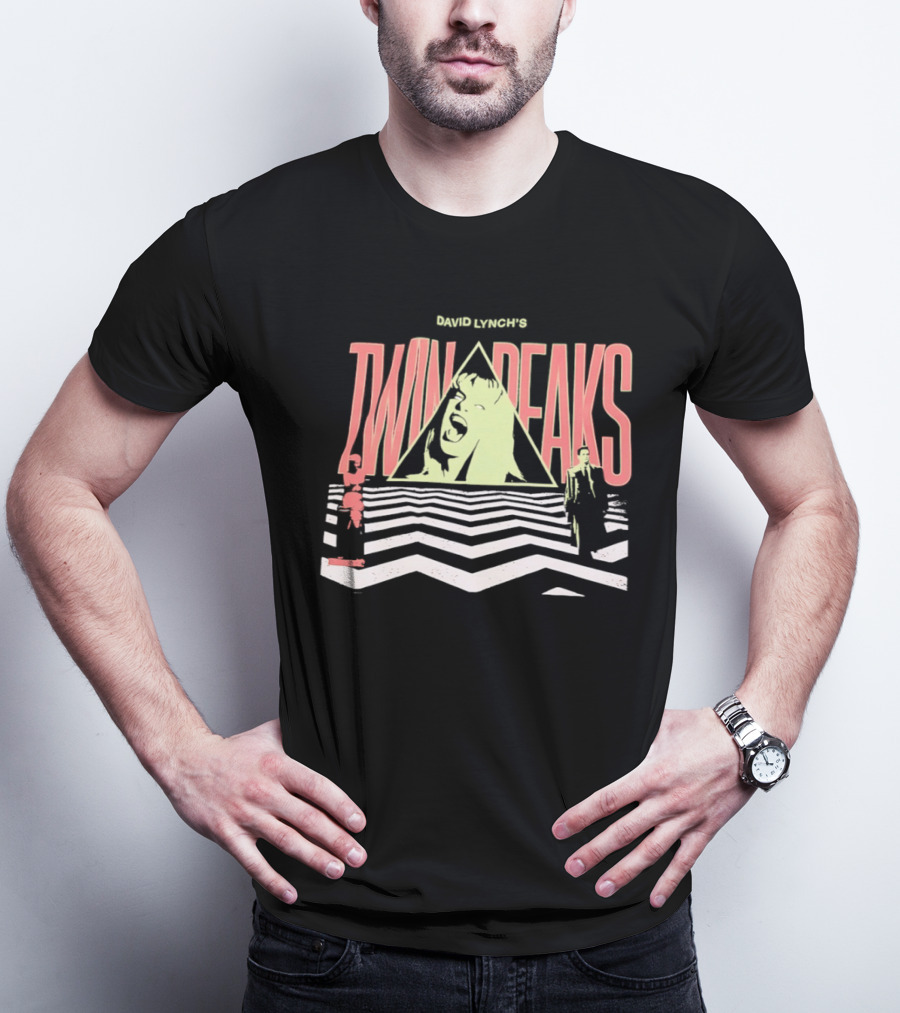 David Lynch Presents Twin Peaks Iconic Zigzag Floor And Character Montage T-Shirt