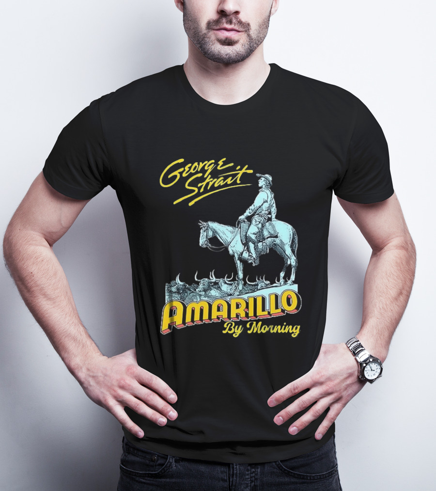 George Strait Amarillo By Morning Cowboy On Horse T-Shirt