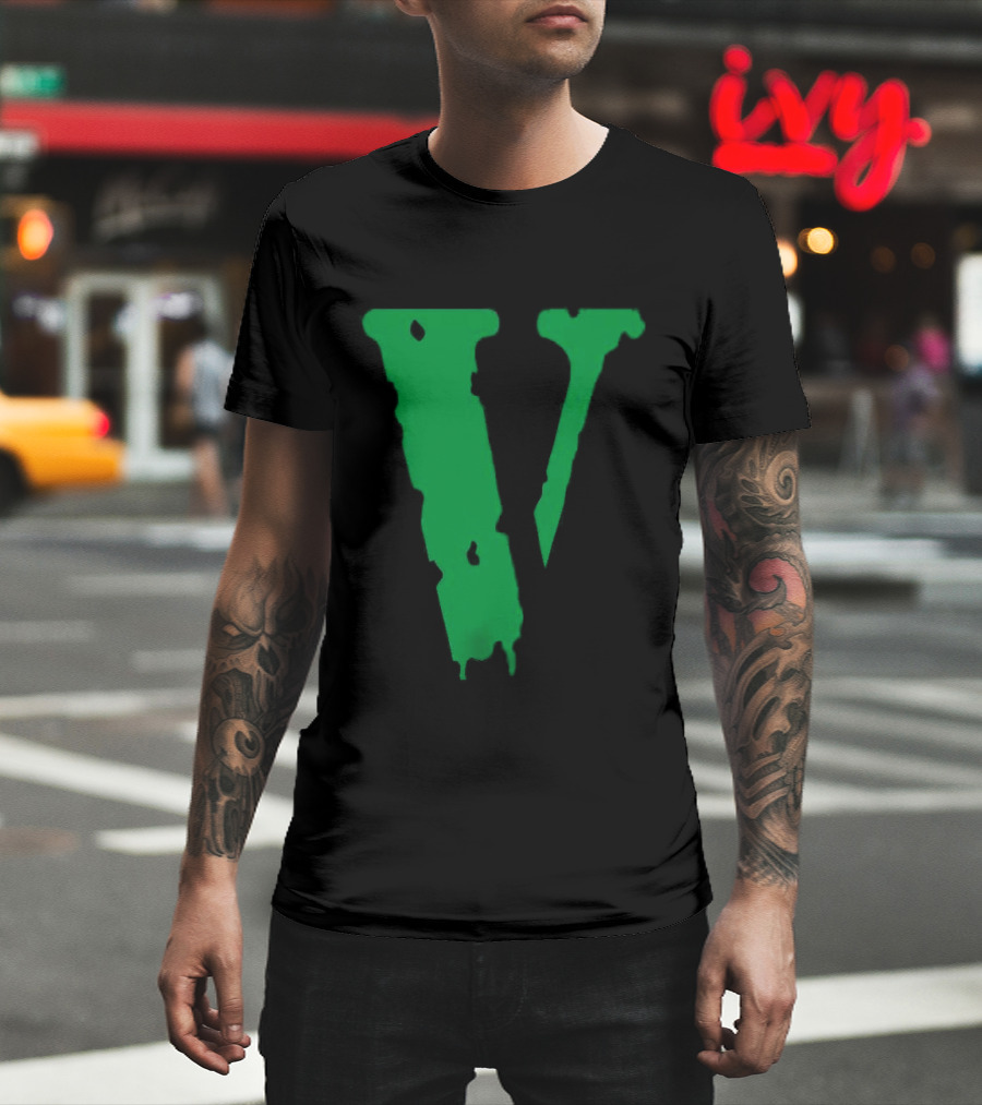 Vlone Friends Dripping Green V T-Shirt