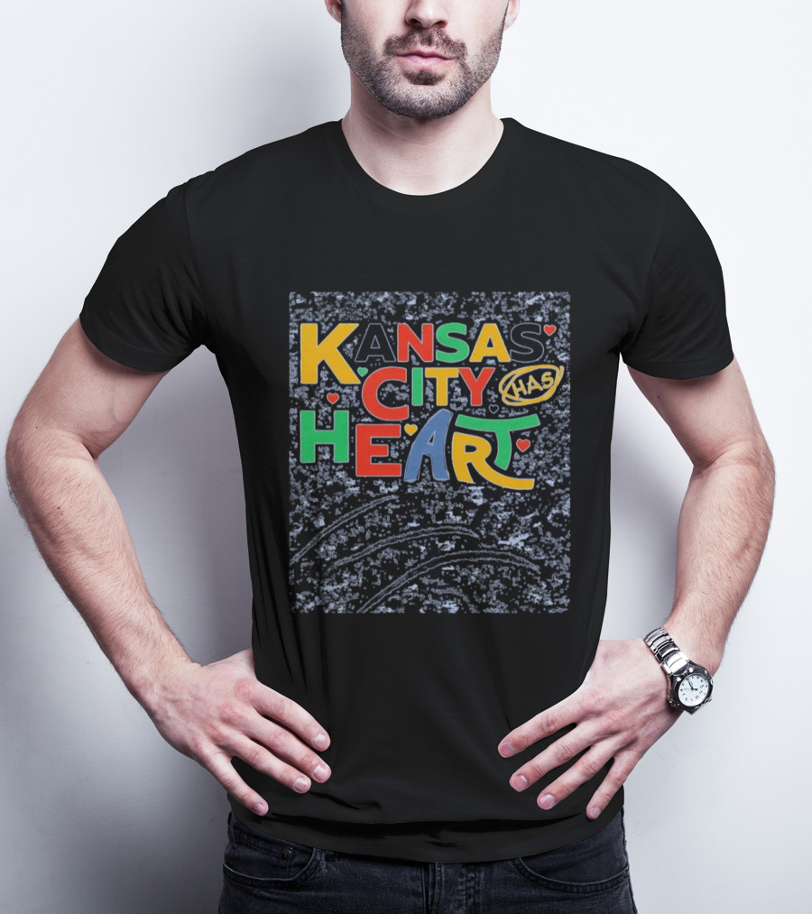 Kansas City Has Heart Colorful Typography With Hearts T-Shirt