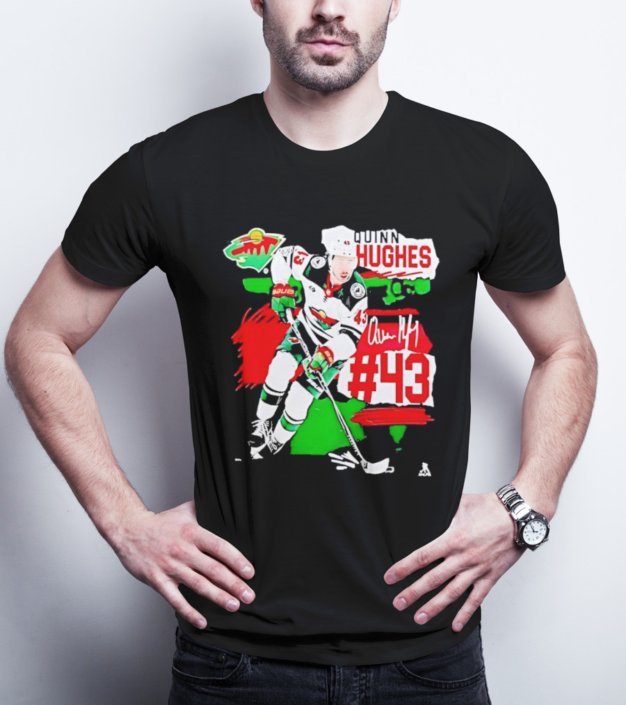 Quinn Hughes 43 Minnesota Wild Fresh Ice Hockey Player T-Shirt