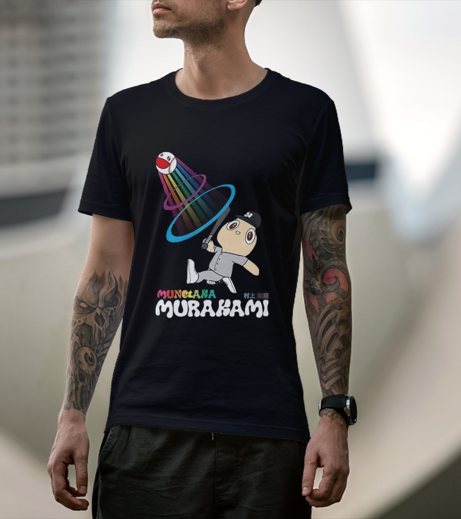 Munetaka Murakami Rainbow Baseball Character Swing T-Shirt