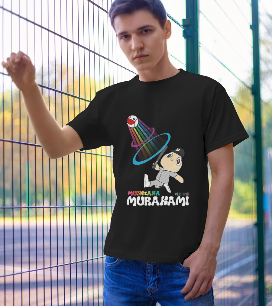 Munetaka Murakami Rainbow Baseball Character Swing T-Shirt