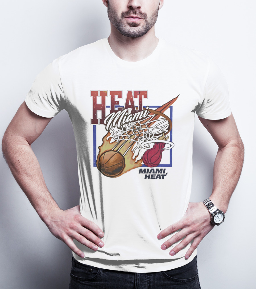 Bam Adebayo 83 Points Record Miami Heat Flaming Basketball GOAT Miami Heat T-Shirt