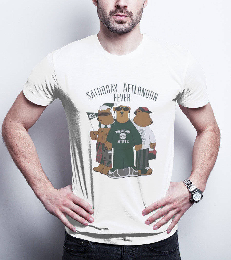 Michigan State Spartans Three Bears Saturday Afternoon Fever MSU T-Shirt