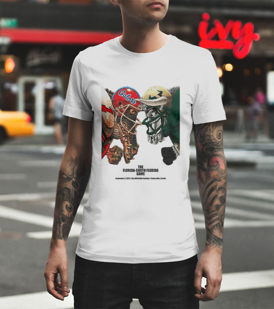 Florida Gators Vs South Florida Bulls Rivalry Helmets Showdown T-Shirt
