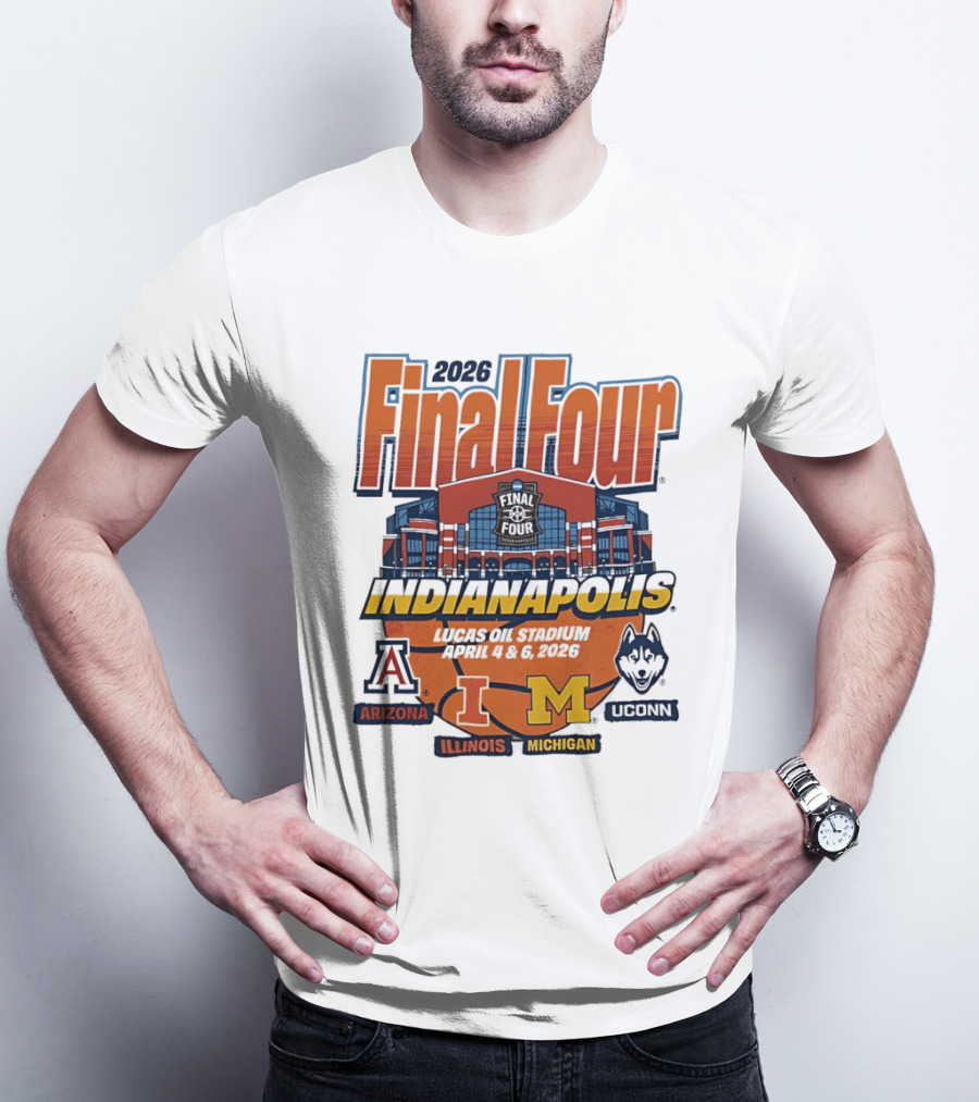 2026 Final Four Indianapolis Arizona Illinois Michigan Uconn T-Shirt