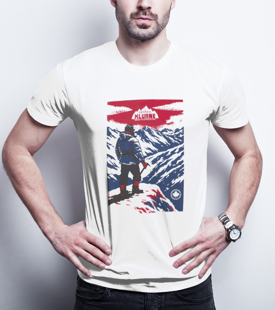 Kluane Mountaineering Adventure By Trickett Featuring Majestic Mountain Landscape T-Shirt