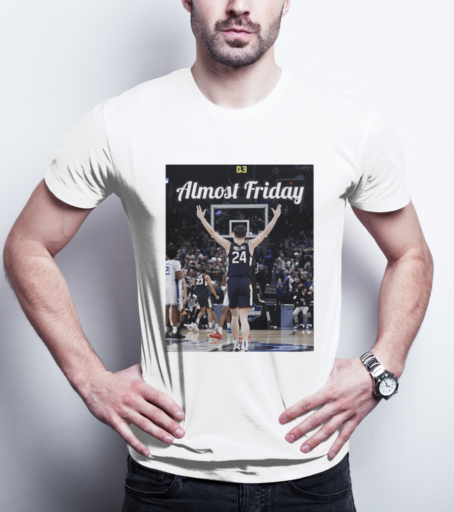 UConn Huskies March Madness Almost Friday Basketball Court Triumph T-Shirt