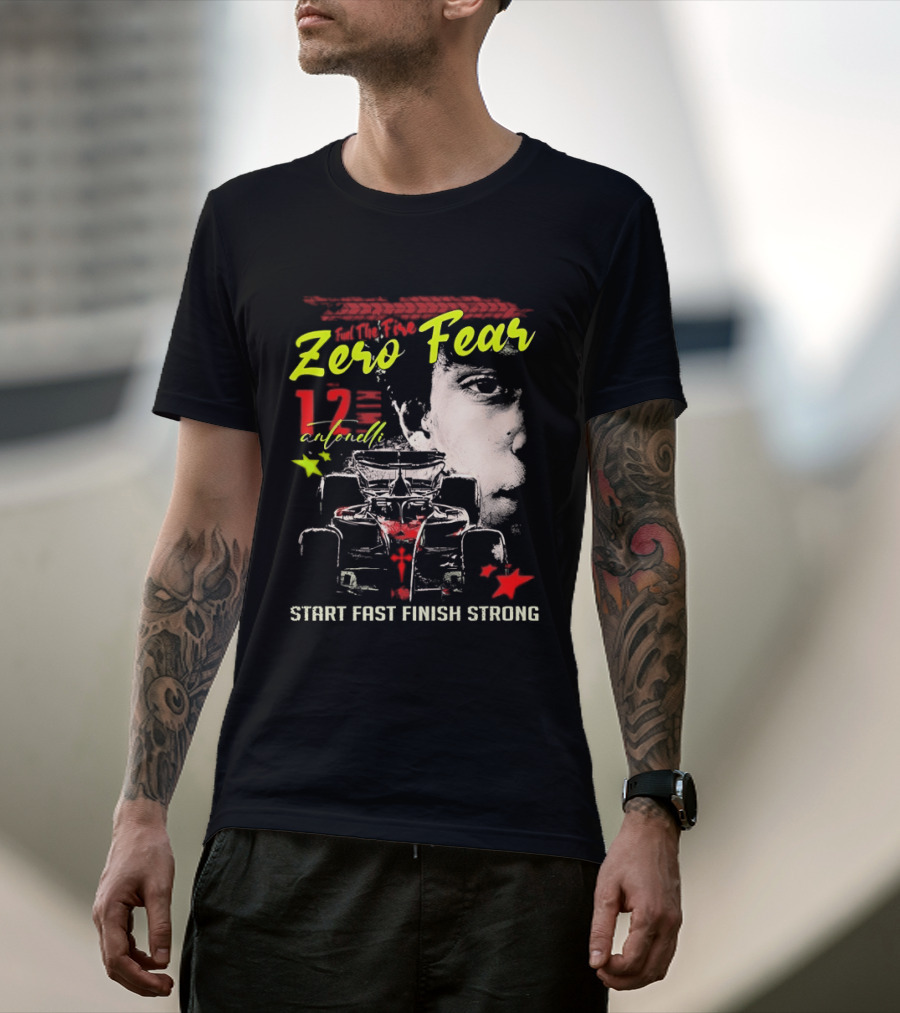 Andrea Kimi Antonelli Zero Fear 12 Start Fast Finish Strong T-Shirt