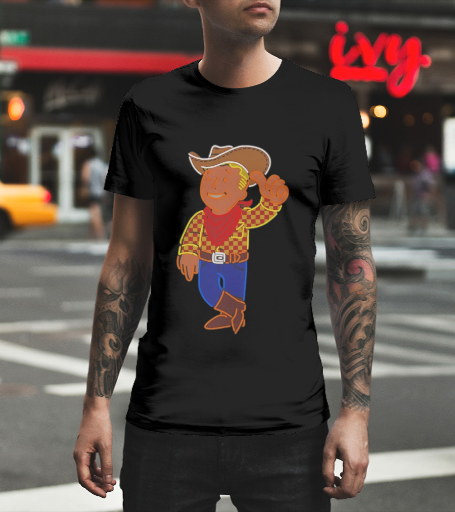 Fallout New Vegas Vault Boy Cowboy Woody T-Shirt