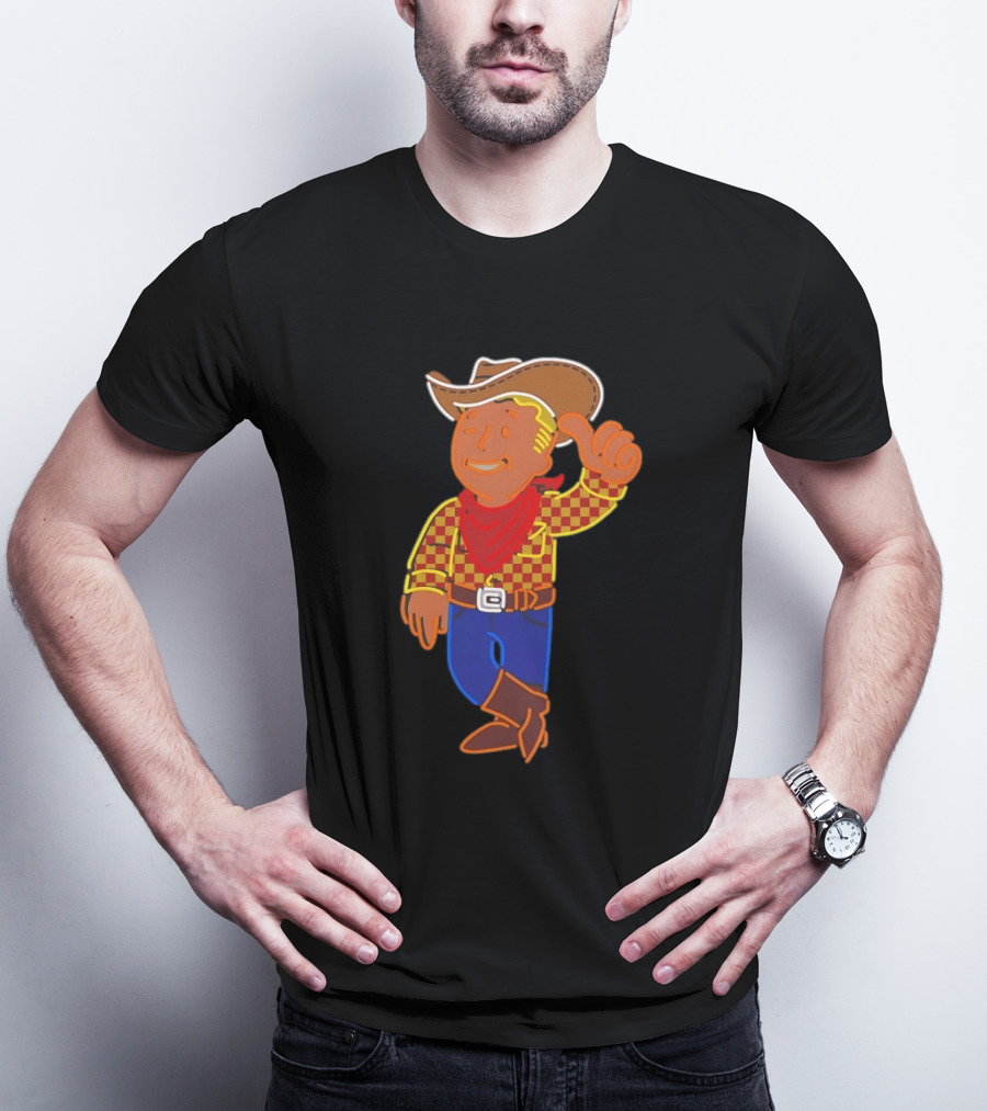 Fallout New Vegas Vault Boy Cowboy Woody T-Shirt