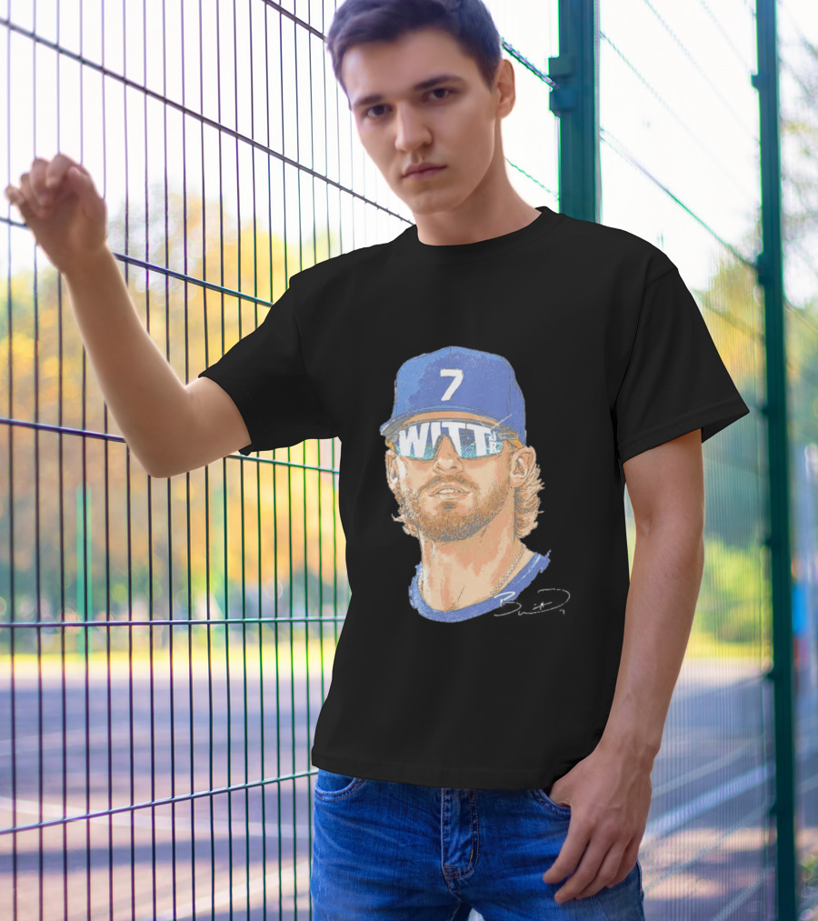 Bobby Witt Jr Kansas City Royals Sunglasses Blue Cap Number 7 T-Shirt