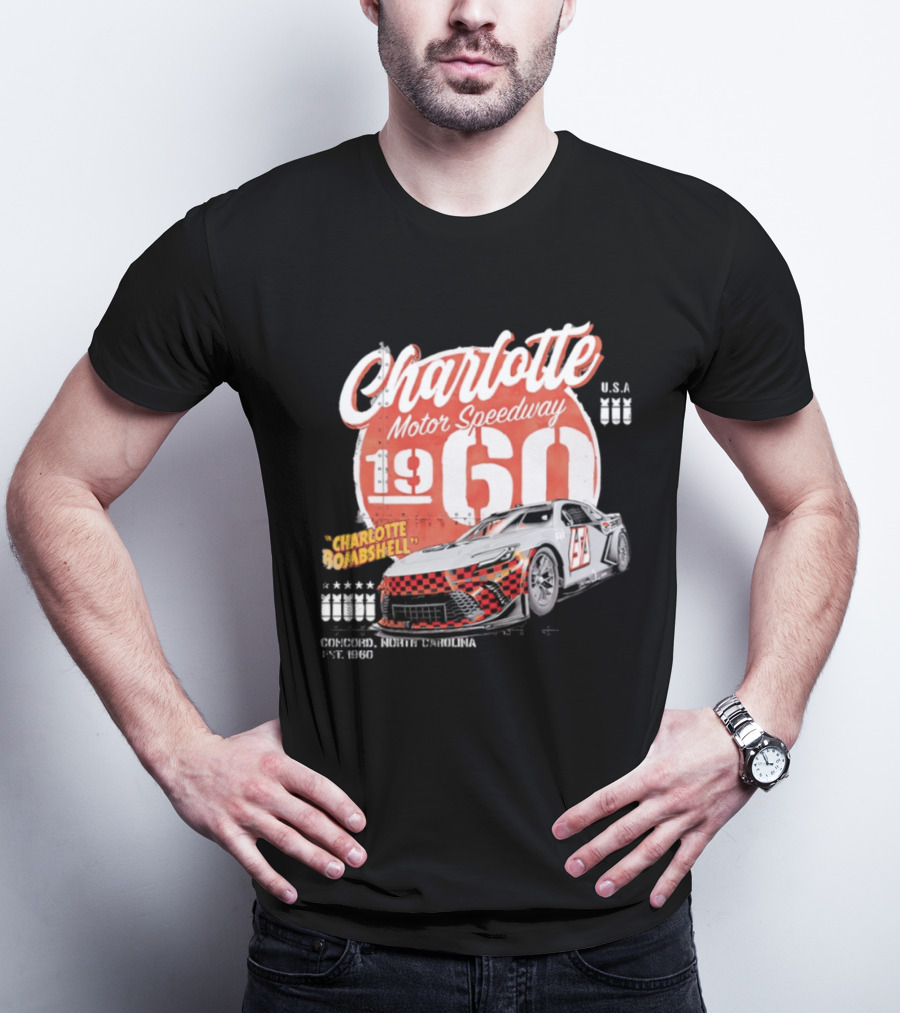 Charlotte Motor Speedway 1960 Bombshell Classic Racing USA T-Shirt