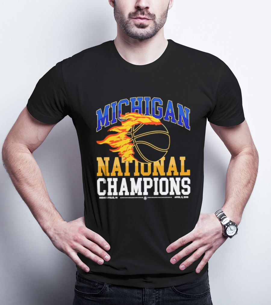 Michigan Basketball National Champions Fireball T-Shirt