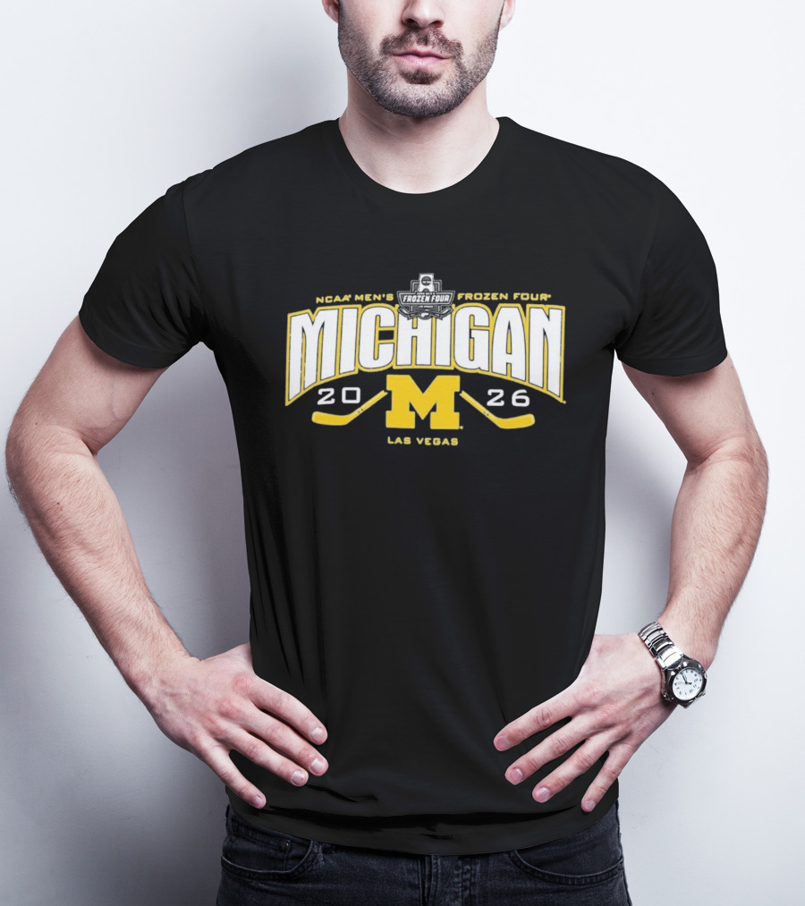 Michigan Wolverines 2026 NCAA Men's Frozen Four Las Vegas Hockey T-Shirt