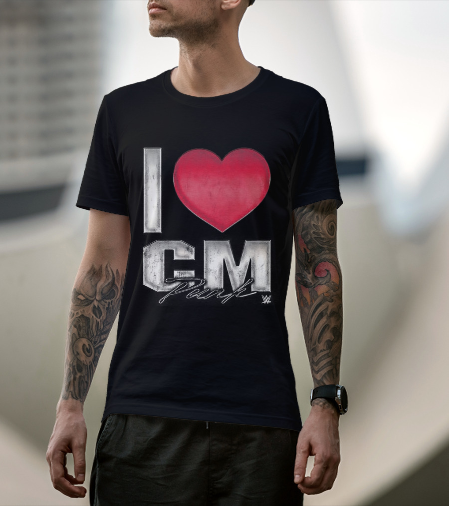 CM Punk I Heart WWE Love T-Shirt