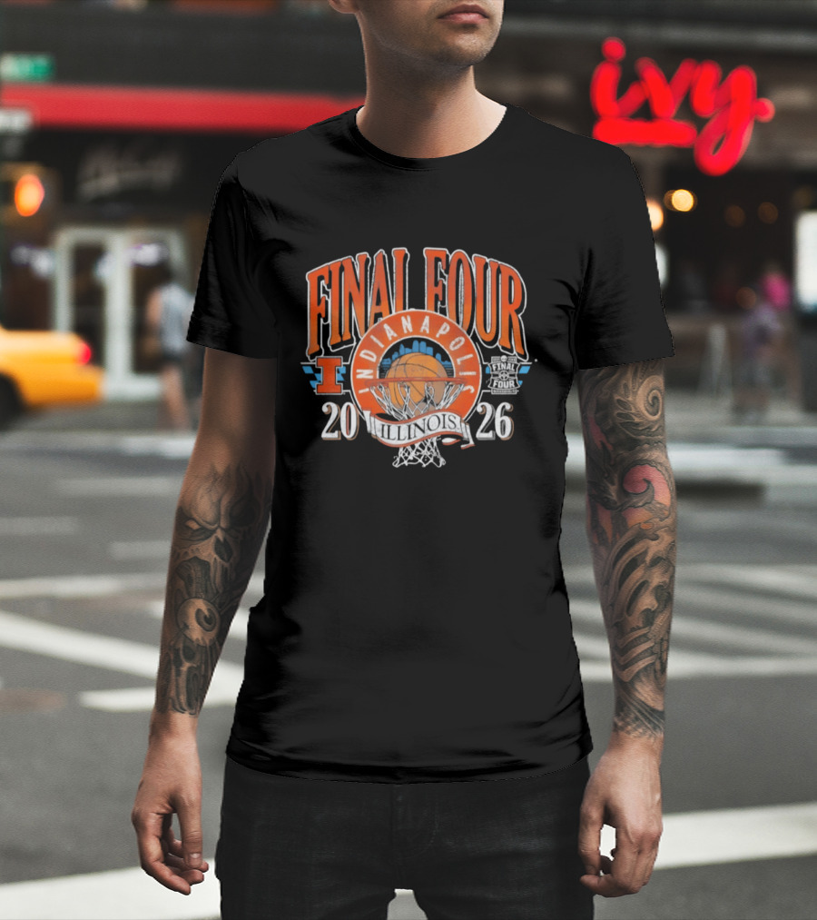 Illinois Fighting Illini NCAA Final Four 2026 Indianapolis Basketball T-Shirt