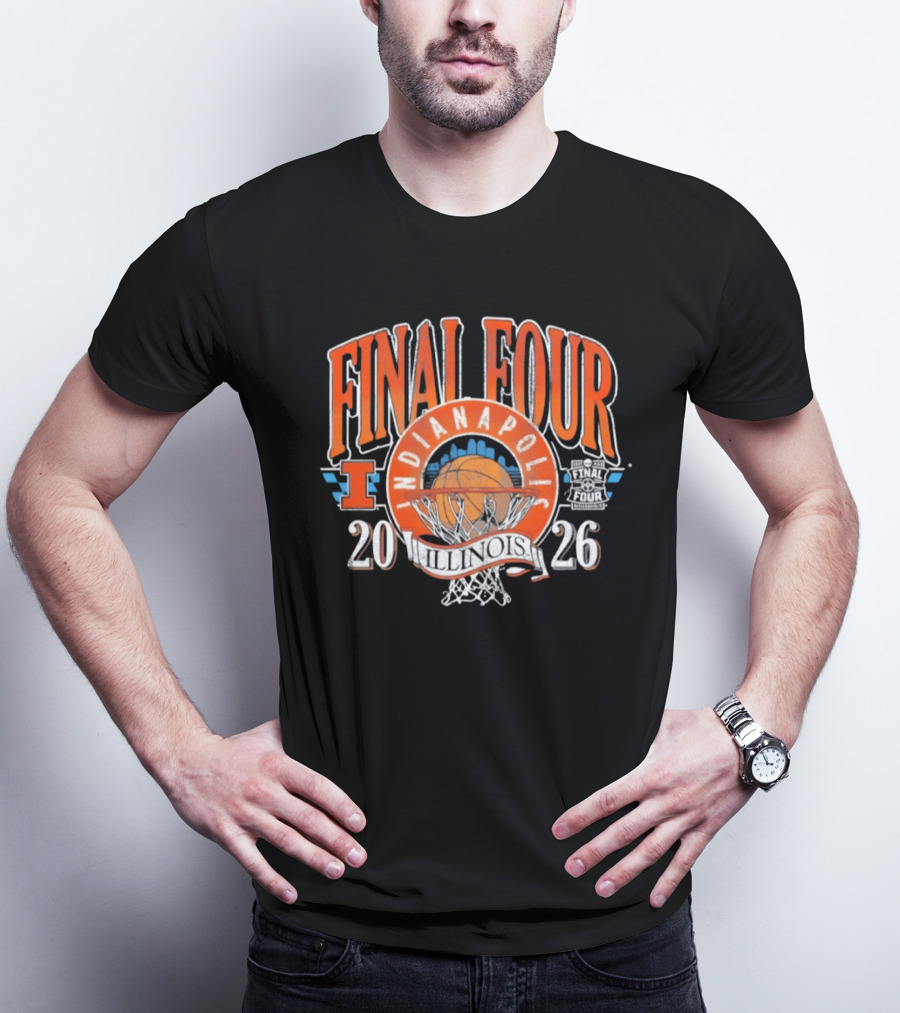 Illinois Fighting Illini NCAA Final Four 2026 Indianapolis Basketball T-Shirt
