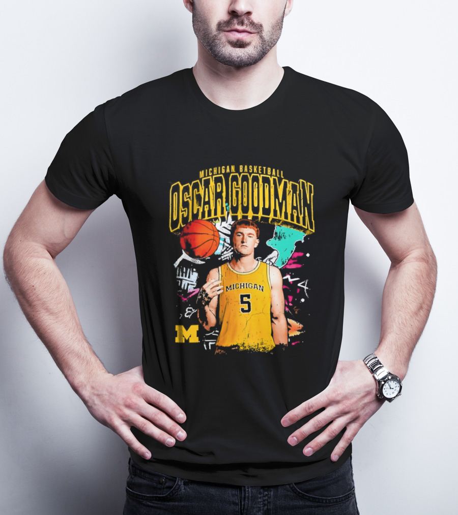 Oscar Goodman 5 Michigan Basketball Wolverines Player 2026 T-Shirt