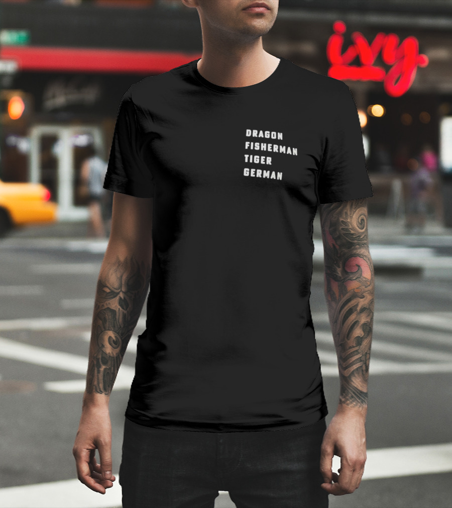 Dragon Fisherman Tiger German T-Shirt
