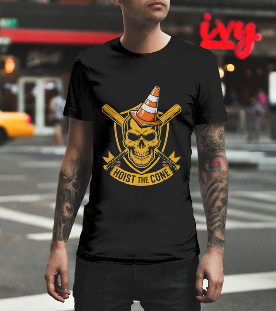 Pittsburgh Pirates Skull Traffic Cone Hat Hoist The Cone T-Shirt
