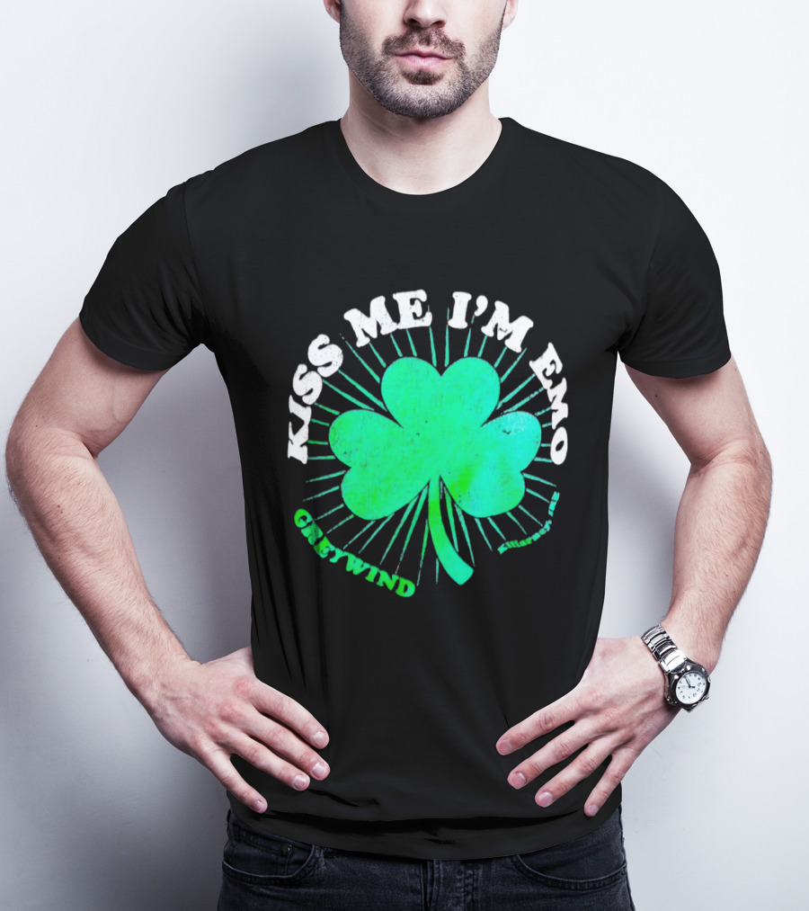 Kiss Me I'm Emo Greywind Shamrock Killarney Ireland T-Shirt