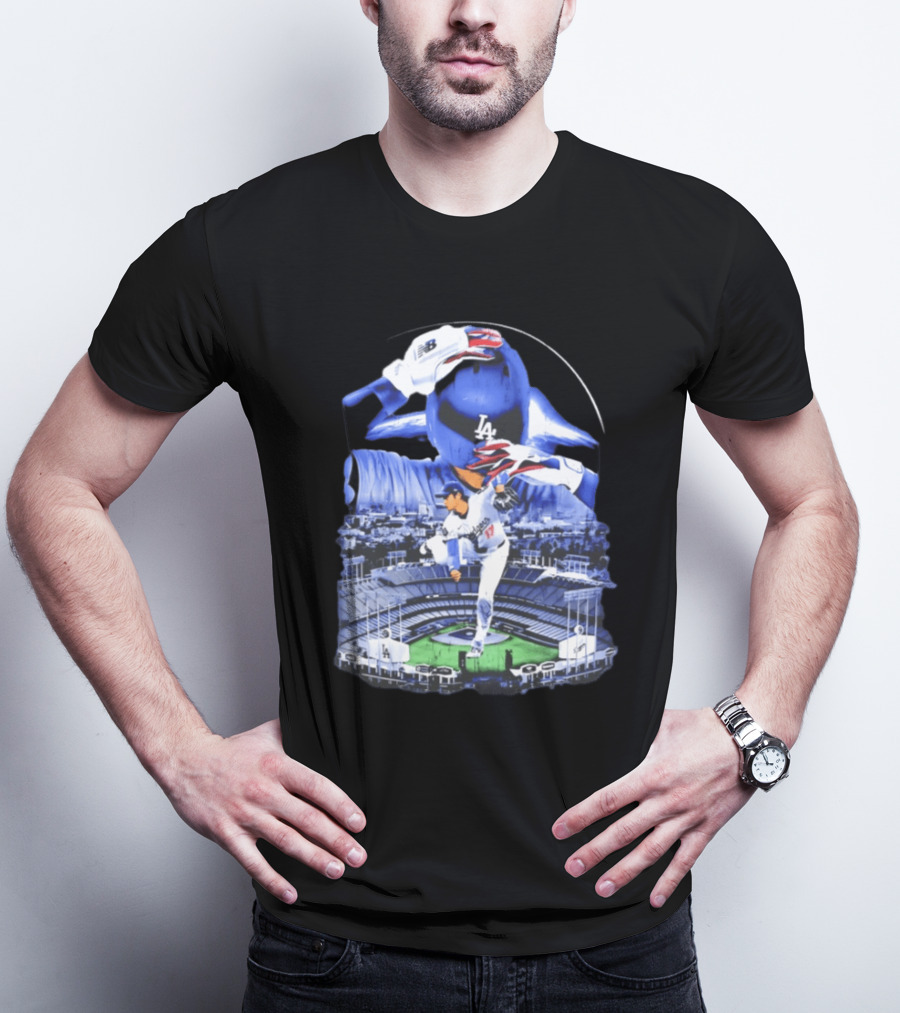 Shohei Ohtani Los Angeles Dodgers Stadium Player Action And Team Spirit T-Shirt