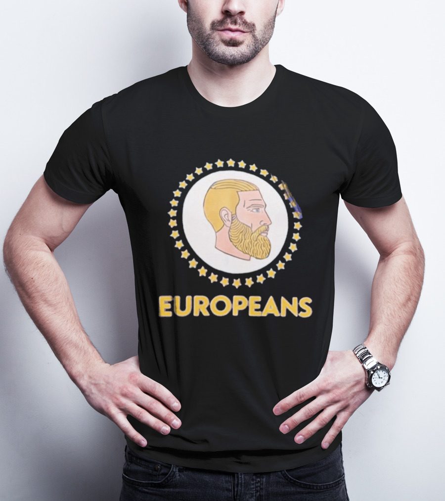 Yes Chad Europeans Stars Circle Beard T-Shirt