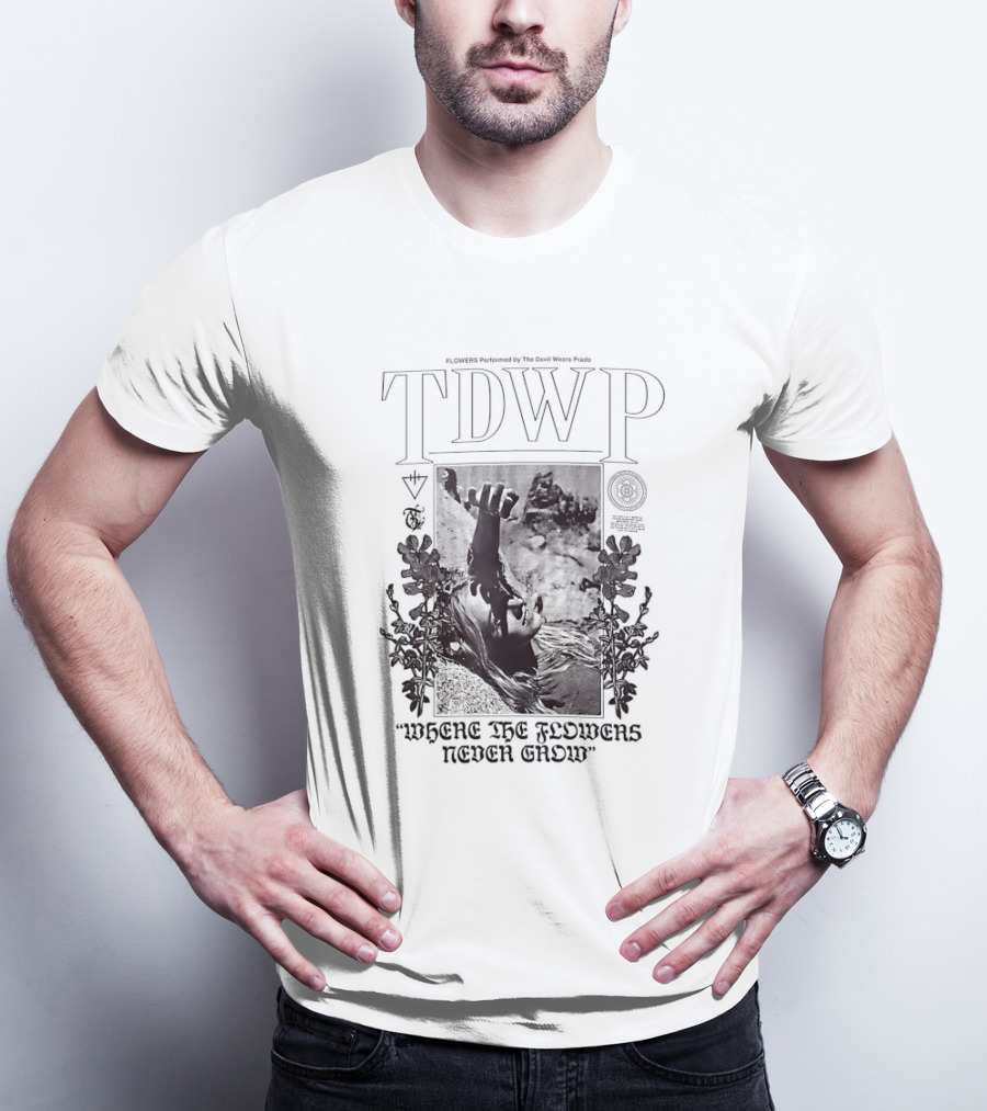 TDWP Where The Flowers Never Grow Black Floral T-Shirt