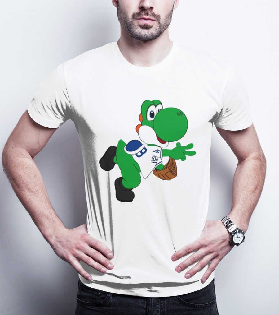 Los Angeles Dodgers Green Dinosaur Cartoon Character Toddler Staple T-Shirt