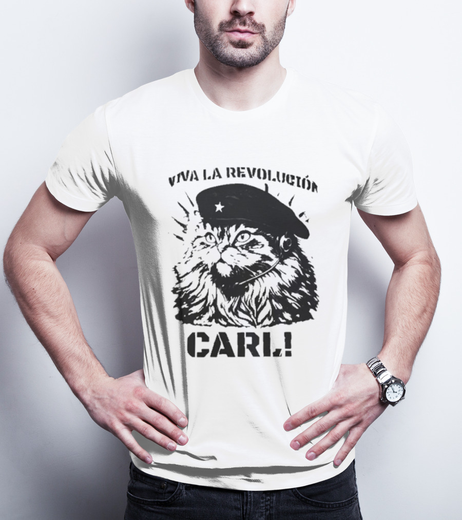 Viva La Revolucion Carl Cat With Beret T-Shirt