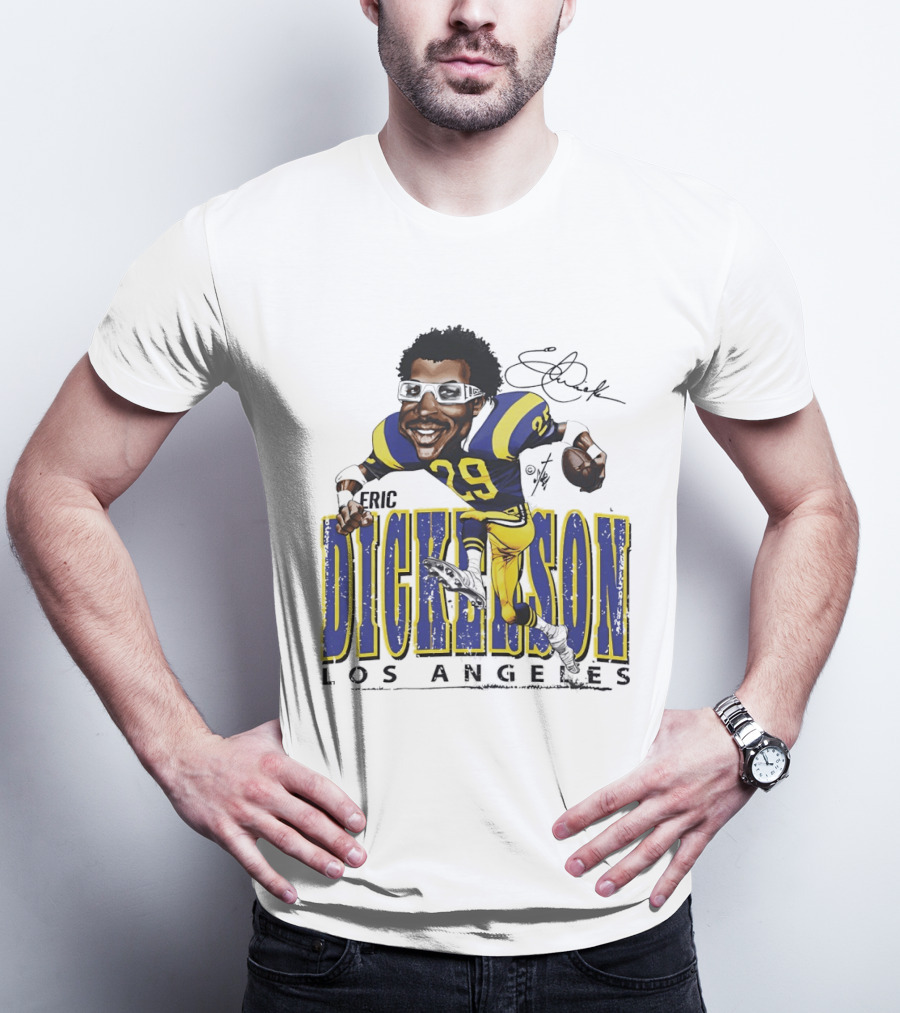 Eric Dickerson Los Angeles Rams Cartoon Running Back T-Shirt