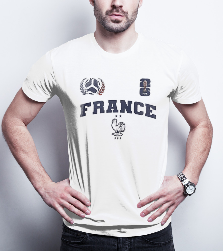 France Soccer Fan Just A Girl Who Loves Soccer Rooster And Trophy T-Shirt