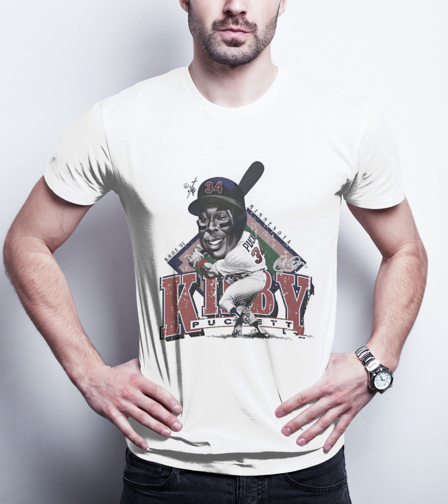 Kirby Puckett 34 Minnesota Twins Baseball Cartoon T-Shirt