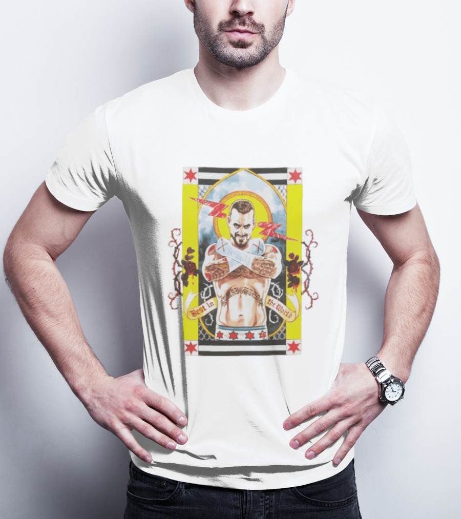WWE CM Punk Best In The World Saint Illustrative T-Shirt