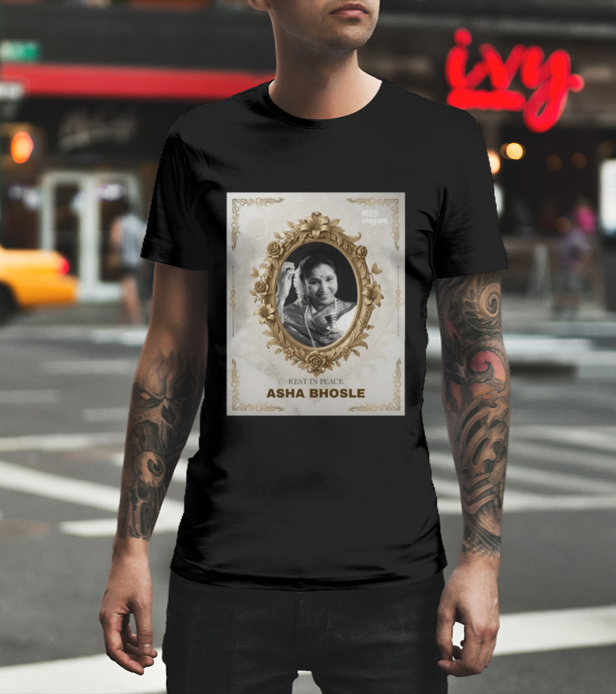 Rest In Peace Asha Bhosle Memorial Tribute Astro Ulagam T-Shirt