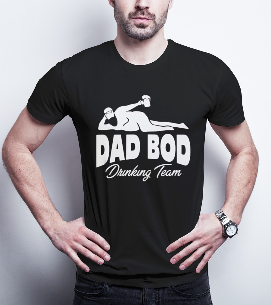 Dad Bod Drinking Team Reclining Figure With Beer T-Shirt
