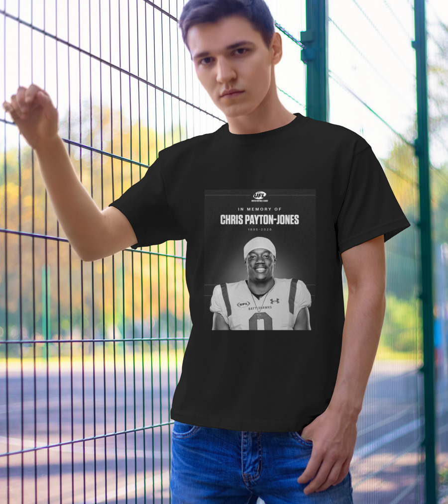 United Football League Battlehawks In Memory Of Chris Payton Jones 1995 2026 T-Shirt