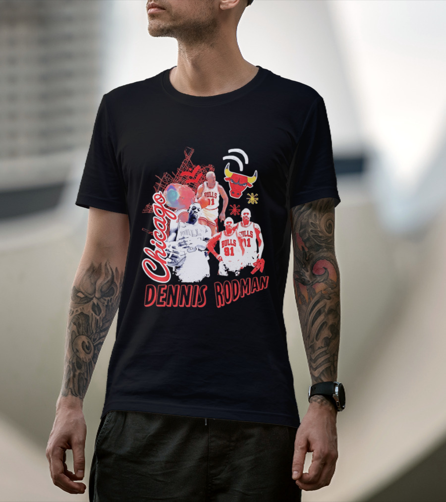 Chicago Bulls Dennis Rodman Vintage Basketball Legend T-Shirt