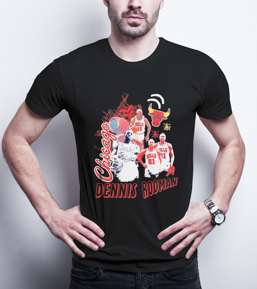 Chicago Bulls Dennis Rodman Vintage Basketball Legend T-Shirt