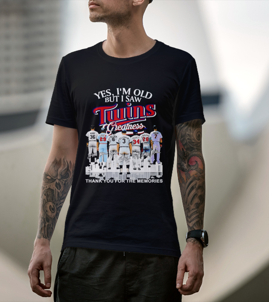 Yes I'm Old But I Saw Twins Greatness Thank You For The Memories T-Shirt