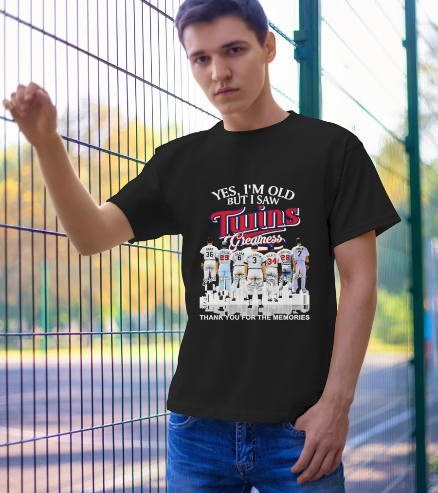 Yes I'm Old But I Saw Twins Greatness Thank You For The Memories T-Shirt